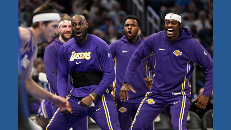LeBron passes to Bronny for a 3-pointer and the NBA's first father-son ...