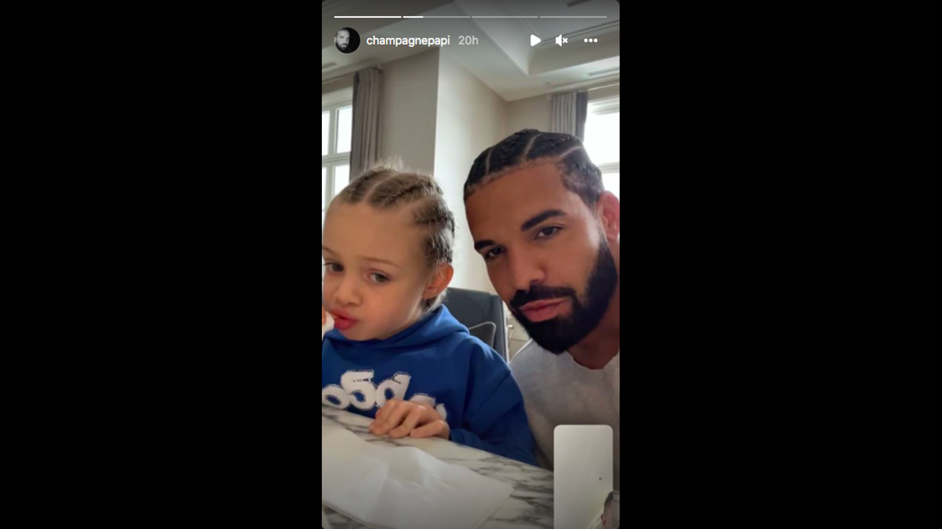 Drake and 4-Year-Old Son Adonis Rock Matching Hairstyles in Cute Pic ...
