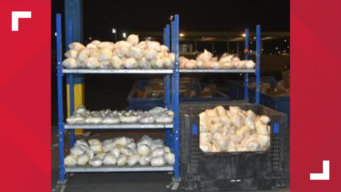 923 pounds of methamphetamine seized from tractor trailer at the Texas ...
