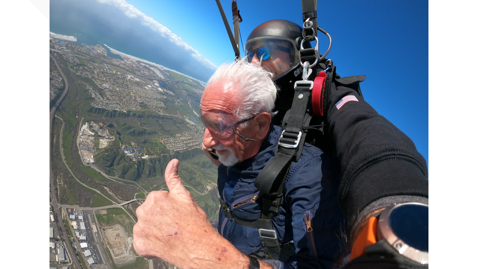 Air Force Veteran goes skydiving to celebrate his 90th birthday | kvue.com