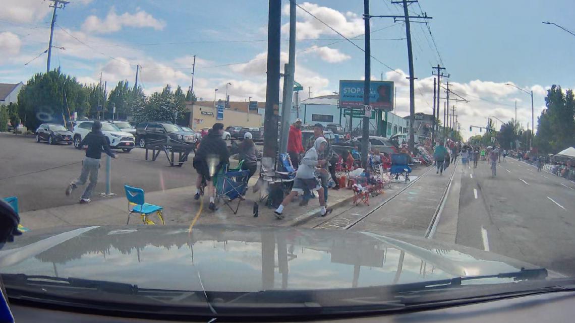 Dash cam video: Man drives through Portland Grand Floral Parade | kvue.com