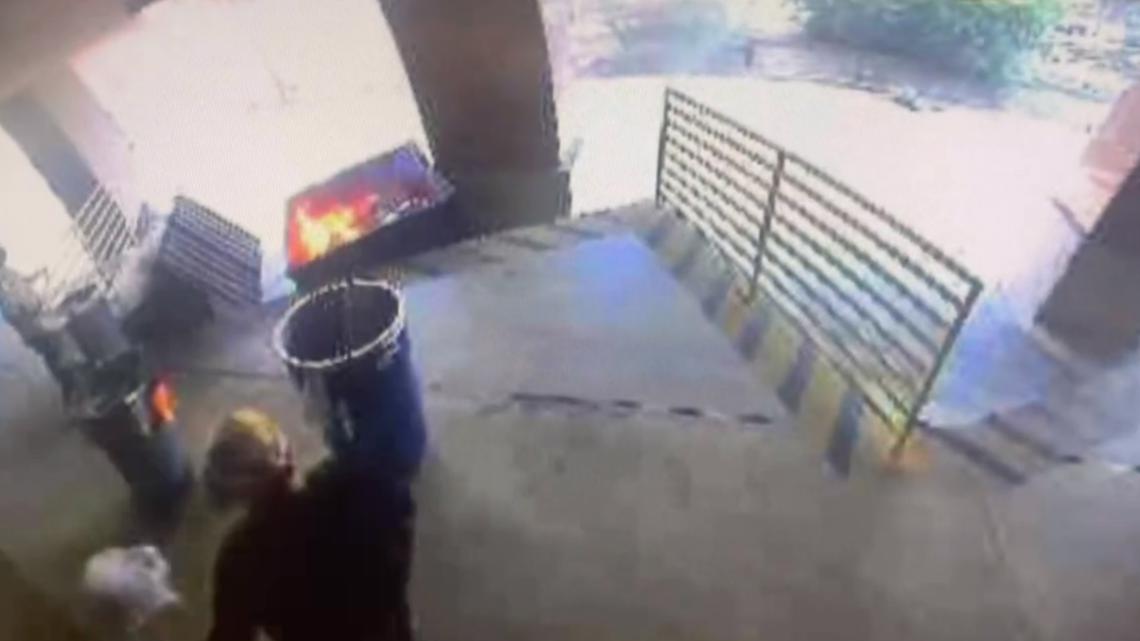 Woman arrested in trash bin fire near Texas AG's Office | kvue.com