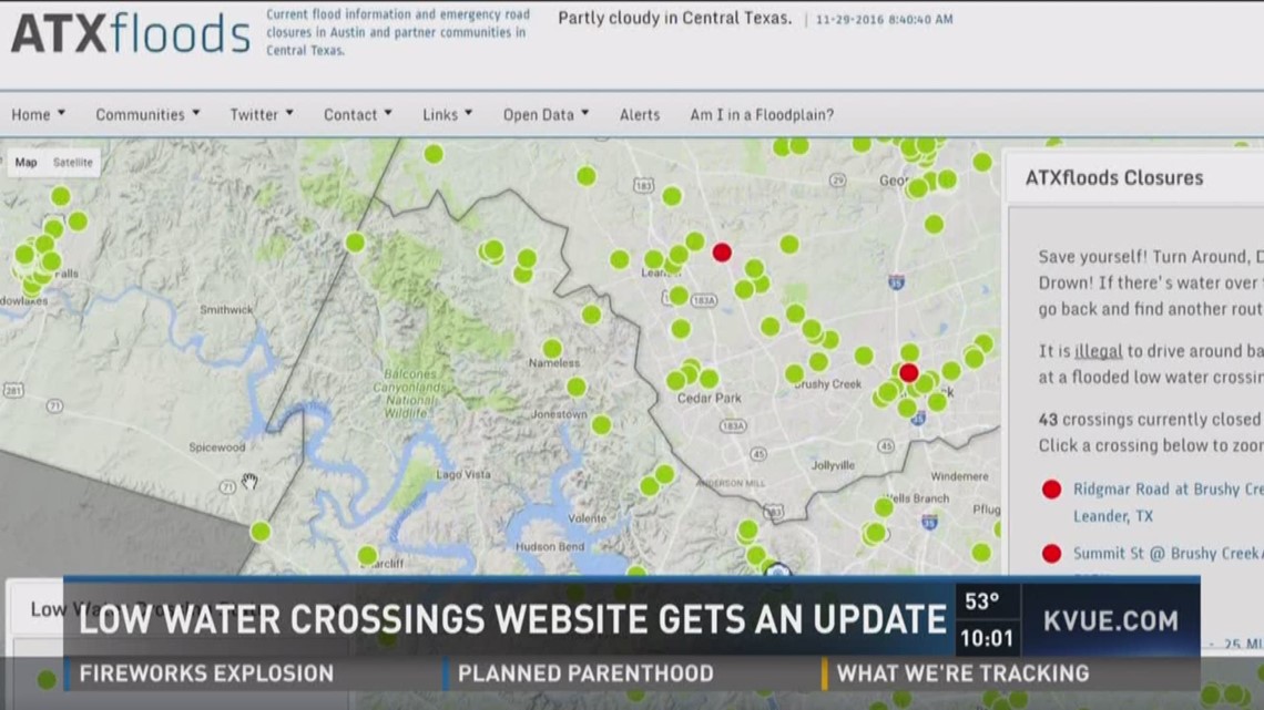 Low water crossings website gets an update | kvue.com