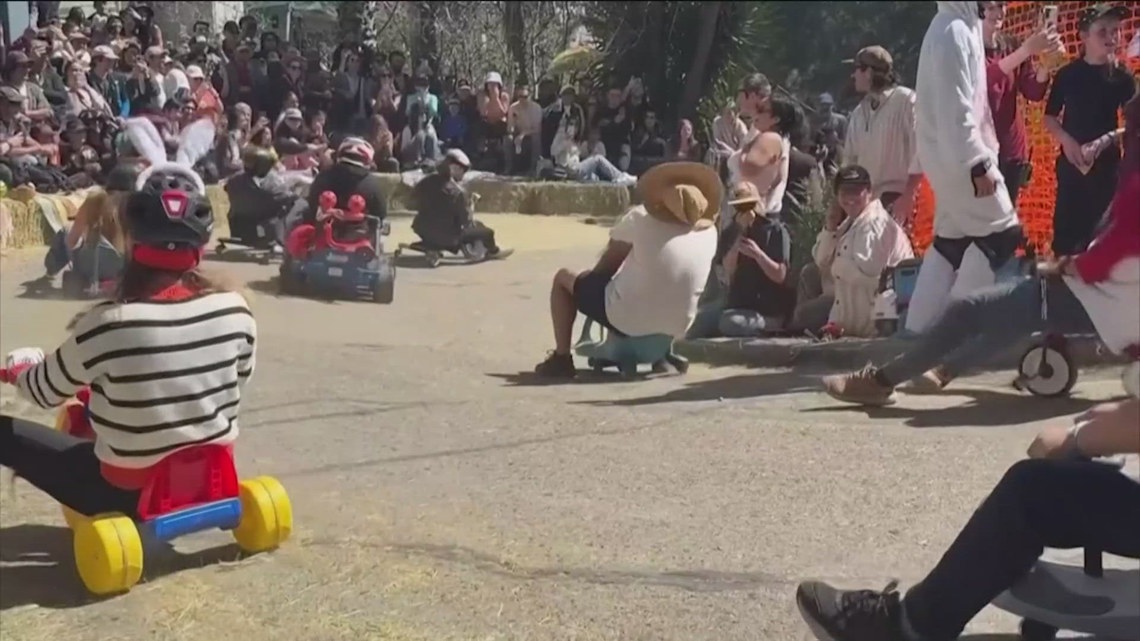 Participants compete in 'Bring-Your-Own Big Wheel' race in California ...