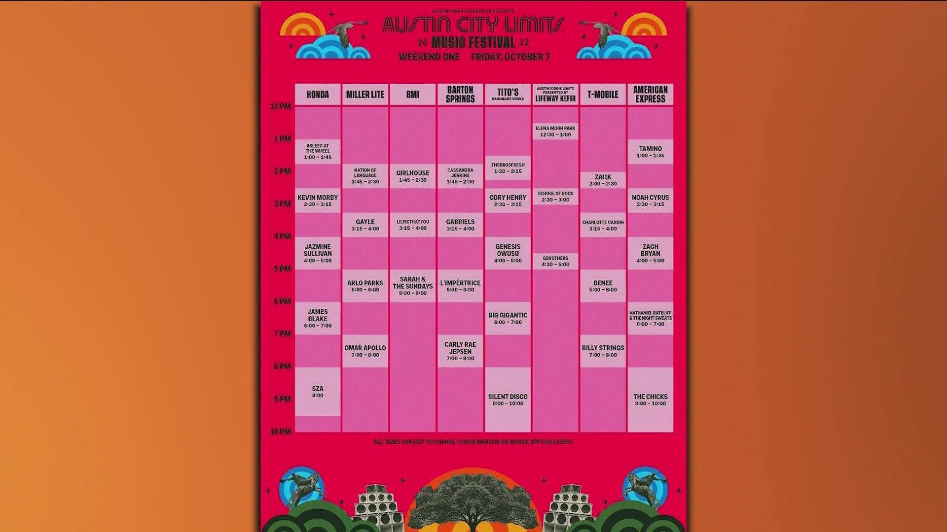 Here s A Look At The Lineup For This Year s ACL Fest Nights Kvue Here s A Look At The Lineup For This Year s ACL Fest Nights Kvue