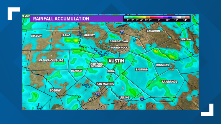 Austin surpasses monthly total rainfall average with Sunday storms ...