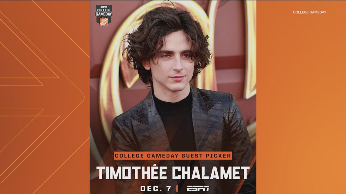 Timothée Chalamet chosen as Celebrity Guest Picker in Texas vs. Georgia ...