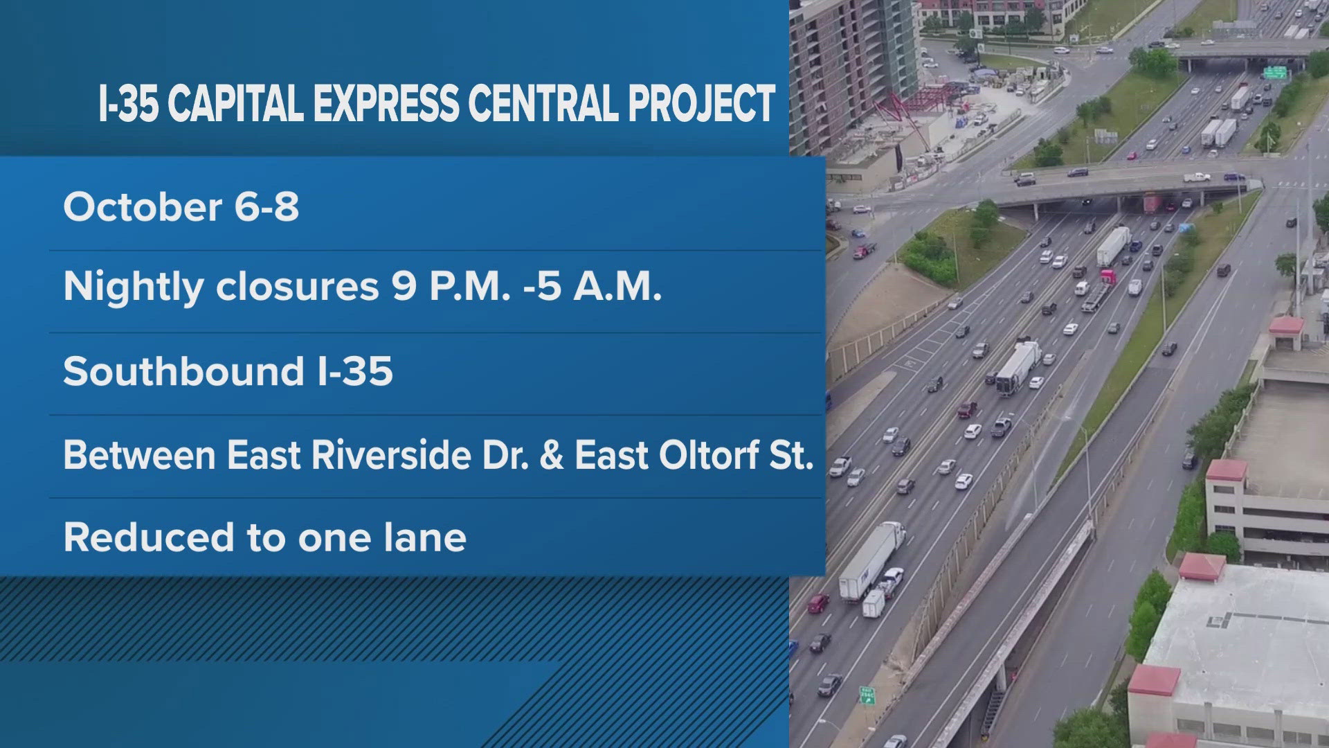 Nightly closures to impact part of I-35 in South Austin | kvue.com