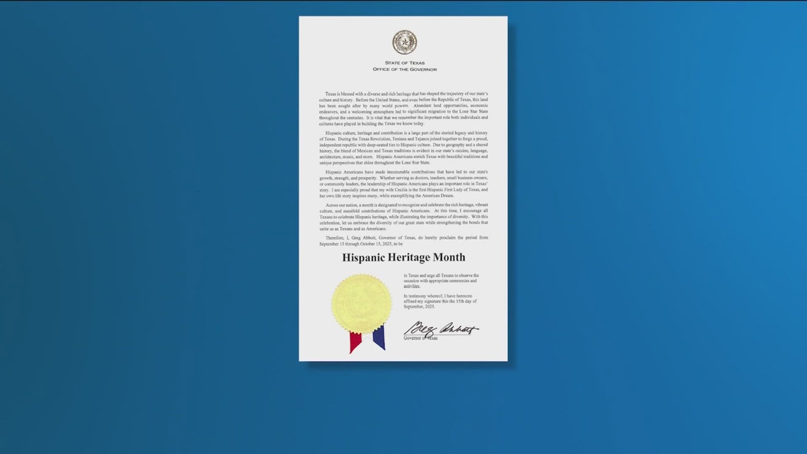 Texas Gov. Greg Abbott issues proclamation honoring start of Hispanic ...