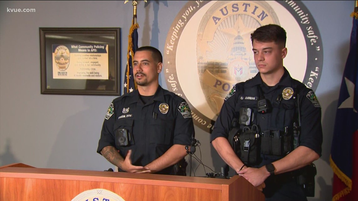 Austin police officers speak after saving man's life before truck ...