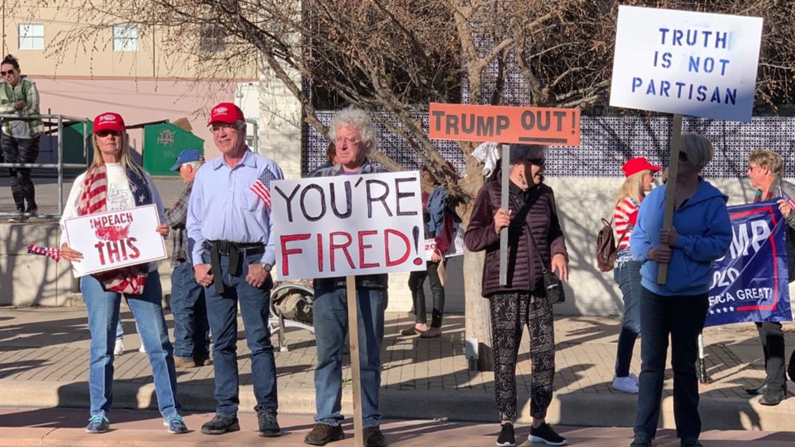 President Trump's Austin visit draws protests from both sides of the ...