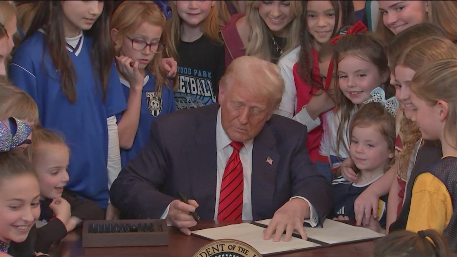Trump administration signs order to ban transgender athletes from women ...