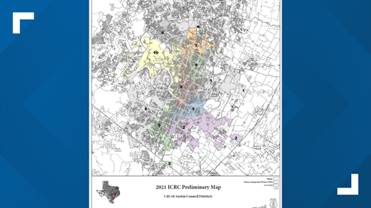 Austin City Council preliminary district map released | kvue.com