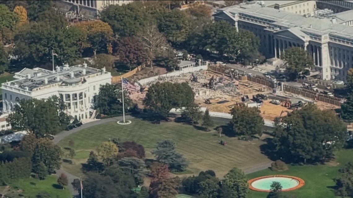 East Wing of White House, at least 6 trees knocked down for ballroom ...
