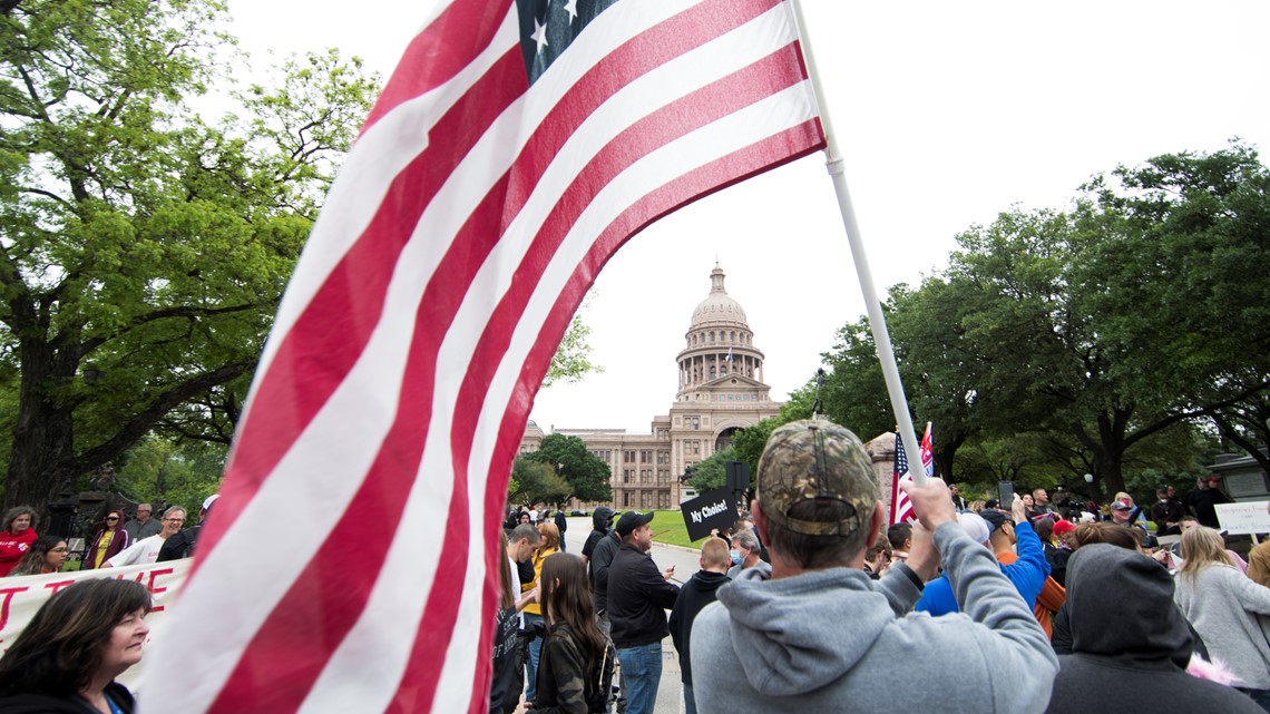 Protesters outside Texas State Capitol rally against stay-at-home order ...
