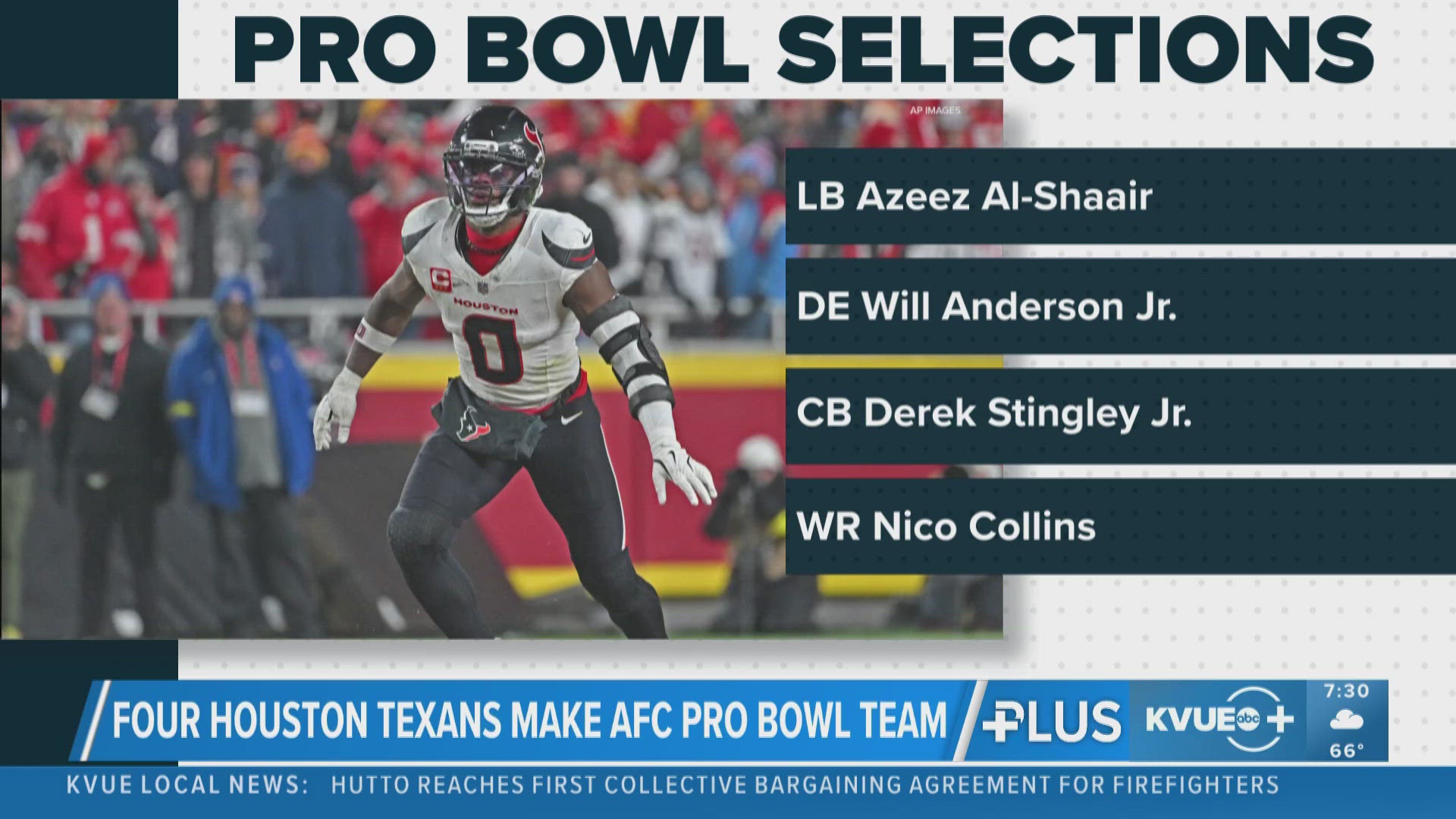 4 Houston Texans to represent AFC in Pro Bowl | kvue.com