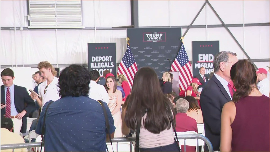 Supporters file in ahead of Donald Trump in Austin | kvue.com
