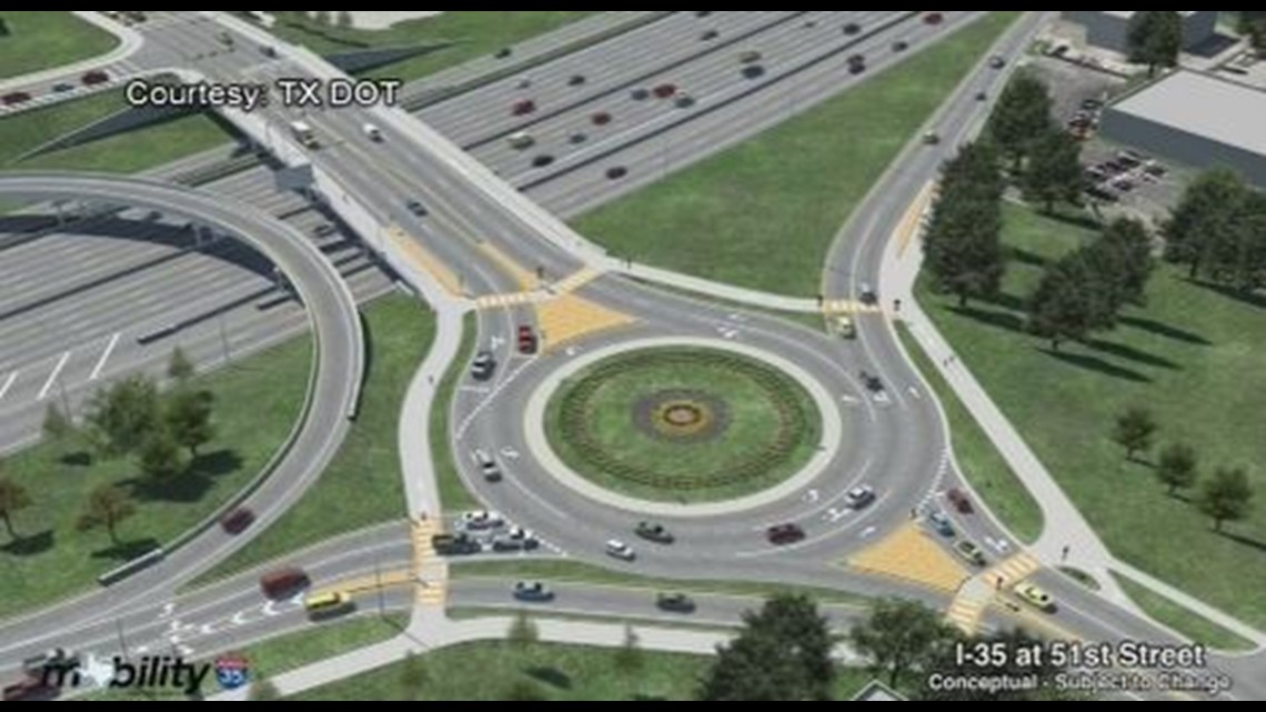 Second lane now open at 51st Street roundabout in Austin | kvue.com