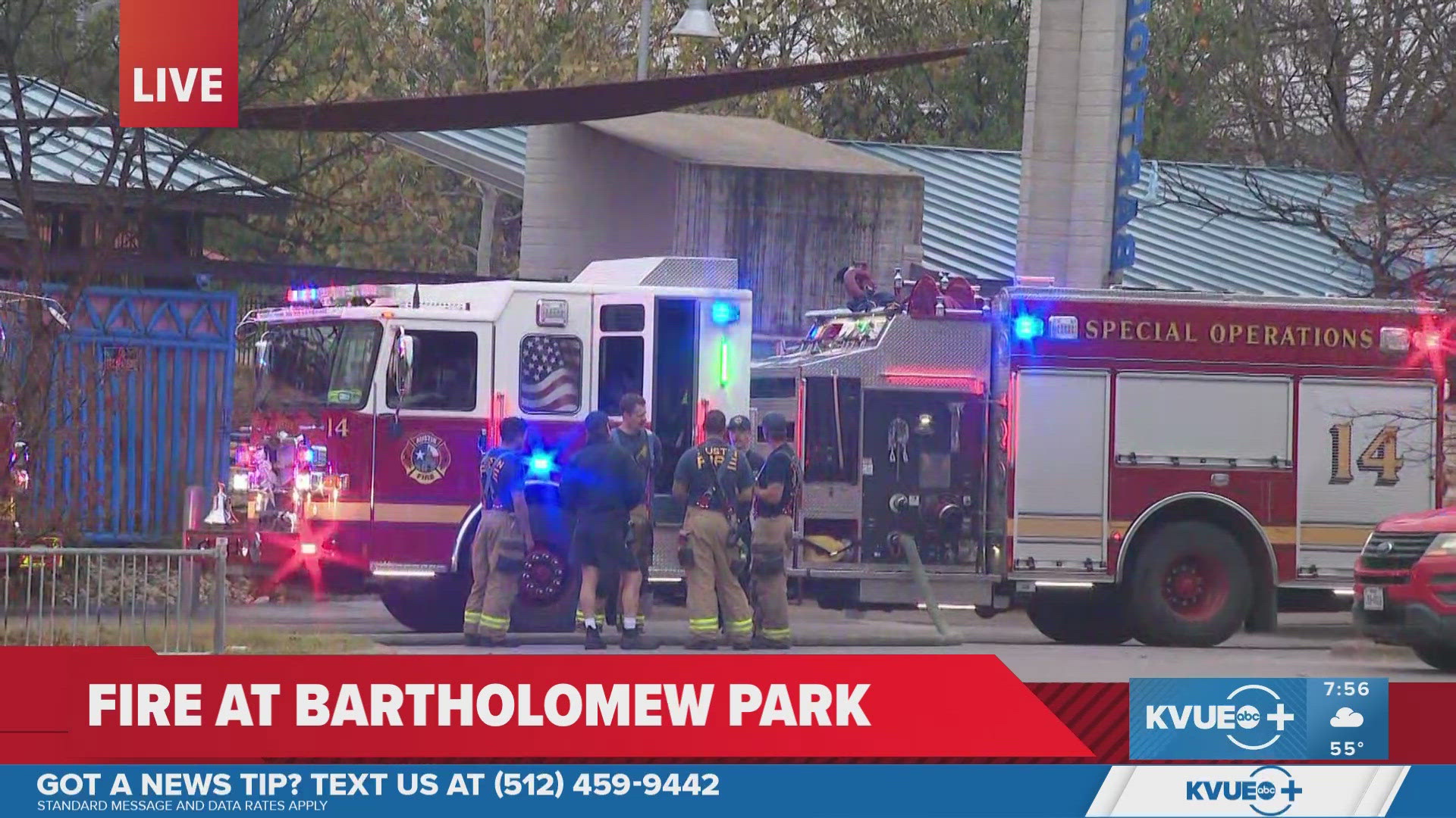Investigation underway after building catches fire at East Austin park ...