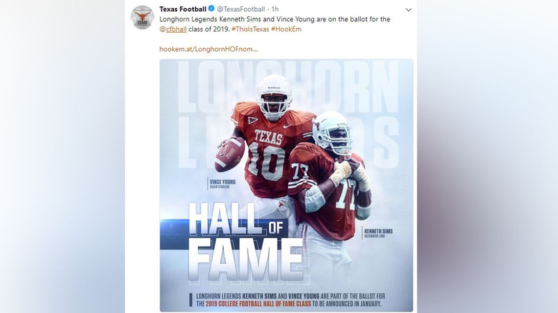 Texas legends Vince Young, Kenneth Sims on ballot for 2019 College ...
