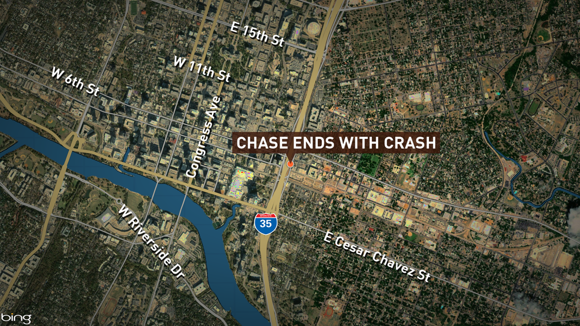Police chase ends with crash in downtown Austin | kvue.com
