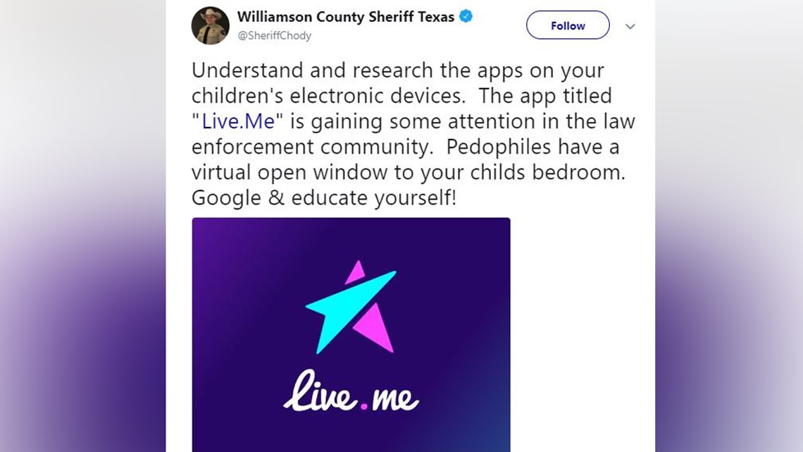 Williamson County Sheriff Robert Chody warns of live-streaming app ...