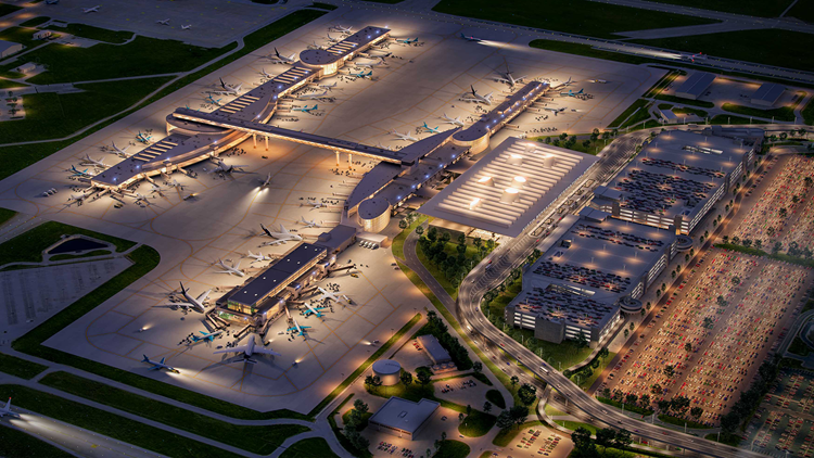 Austin airport reveals 20-year master plan and current concourse, gate ...