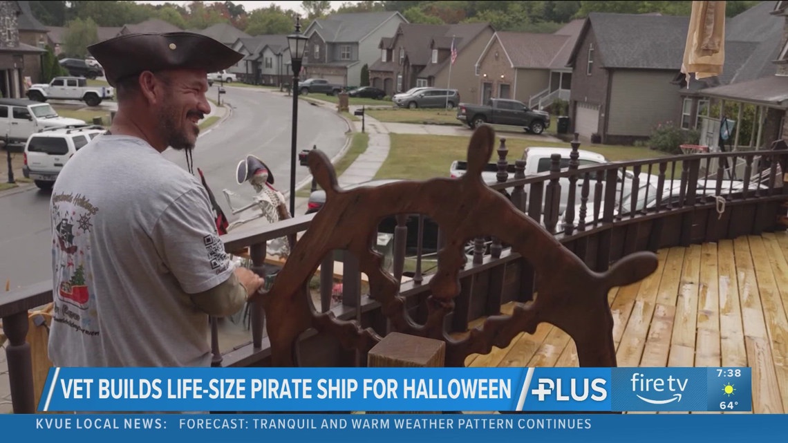 Tennessee Army veteran builds life-sized pirate ship for Halloween ...
