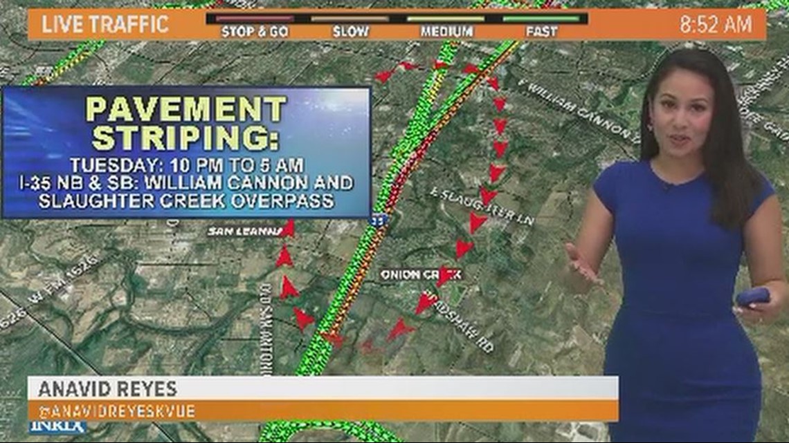 Work Zone: Pavement striping to impact traffic on I-35 in South Austin ...