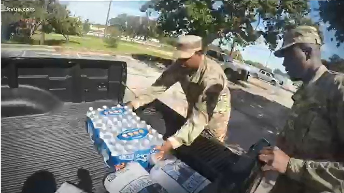 U.S Army hands out free cases of water and ice to Kingsland residents ...