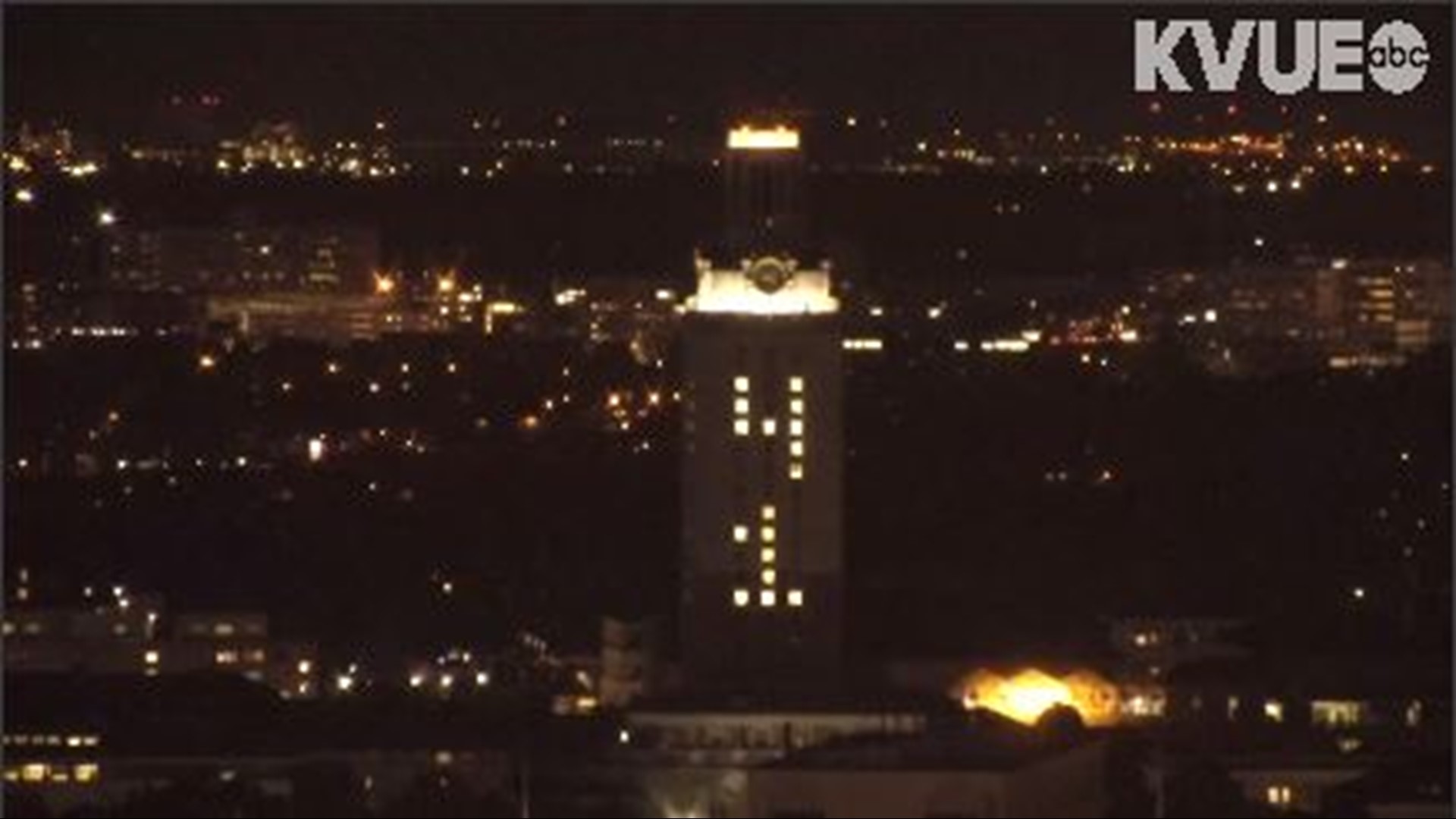 UT Tower lights up with No. 41 Wednesday in honor of President George H ...
