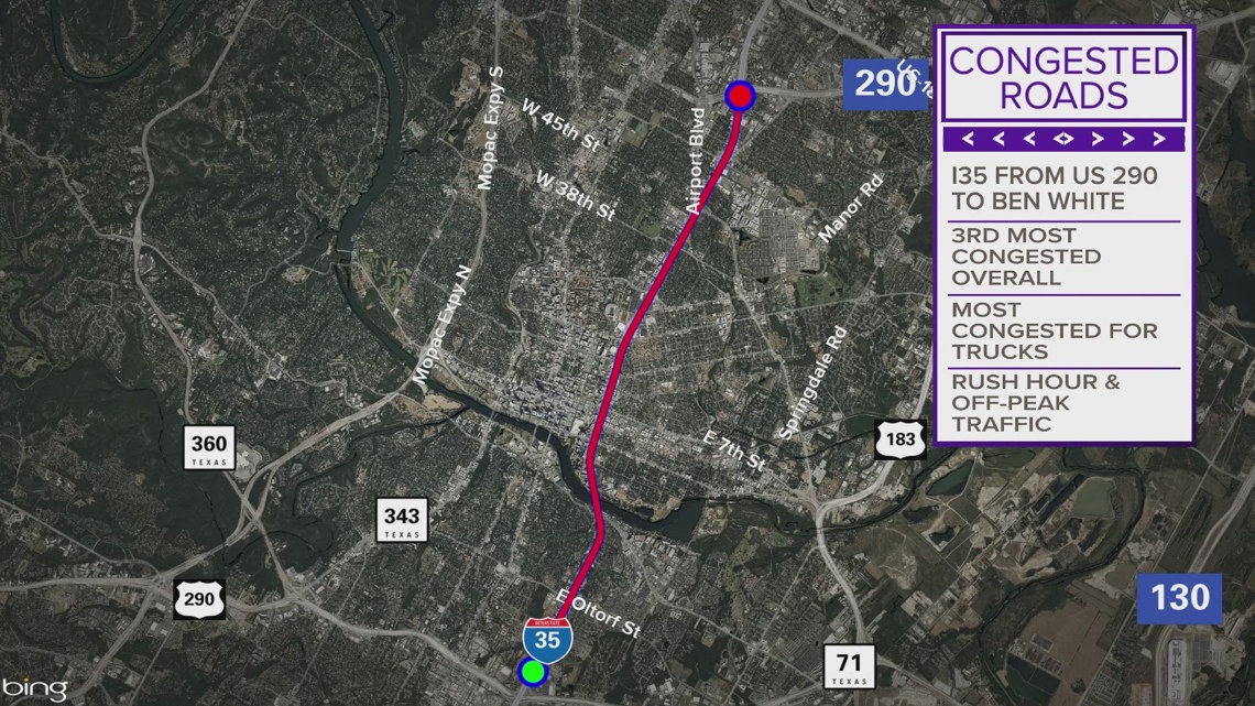 New data shows stretch of I-35 in Austin one of the most congested ...
