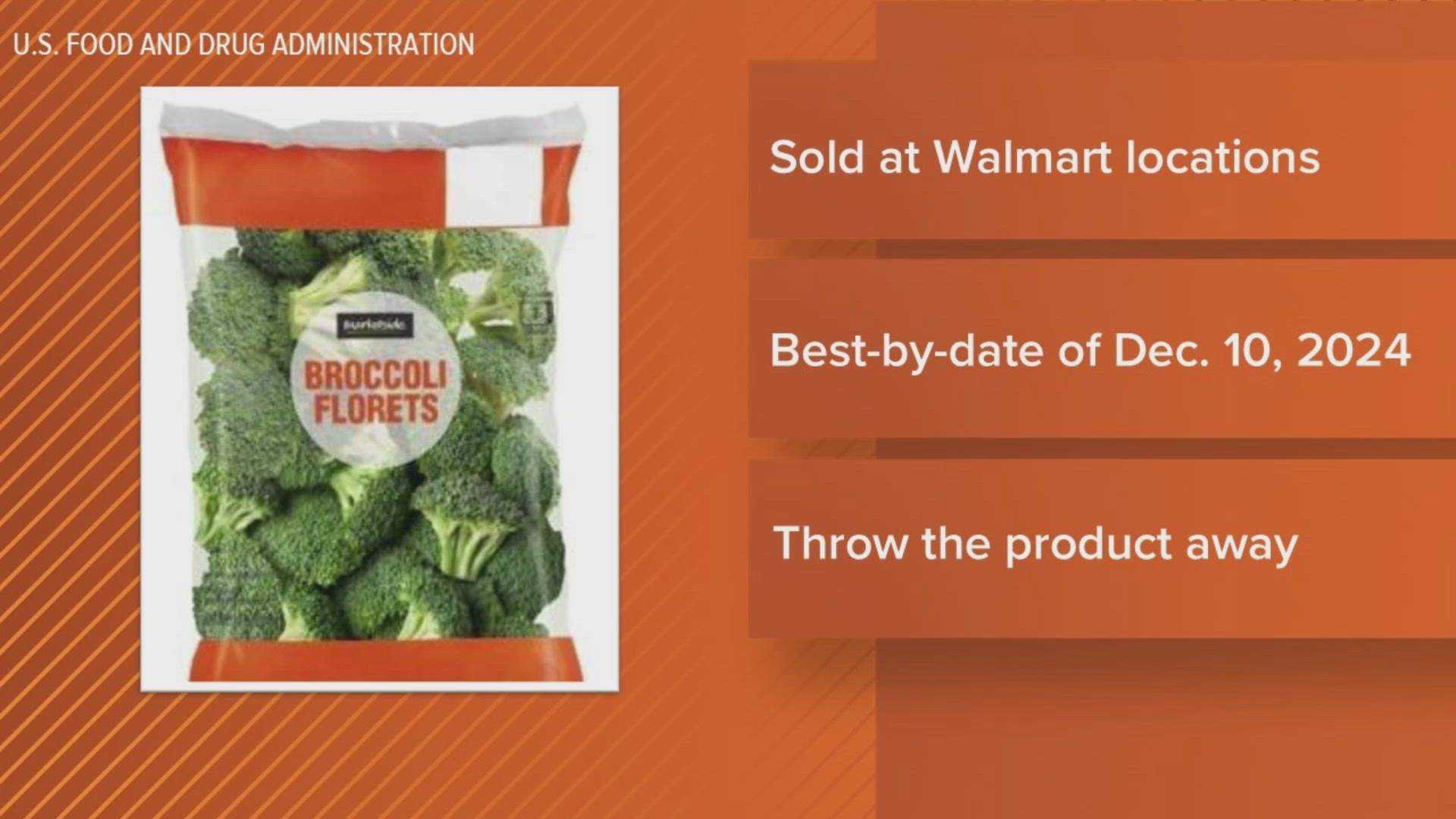 Marketside broccoli florets recalled for listeria concerns | kvue.com