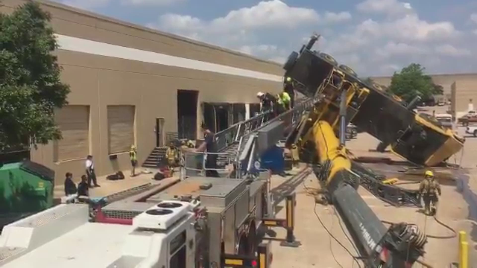 Construction worker rescued from crane that flipped over in North ...