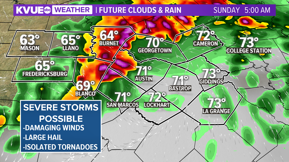 Austin-area weather: Severe storm threat returns on Saturday | kvue.com