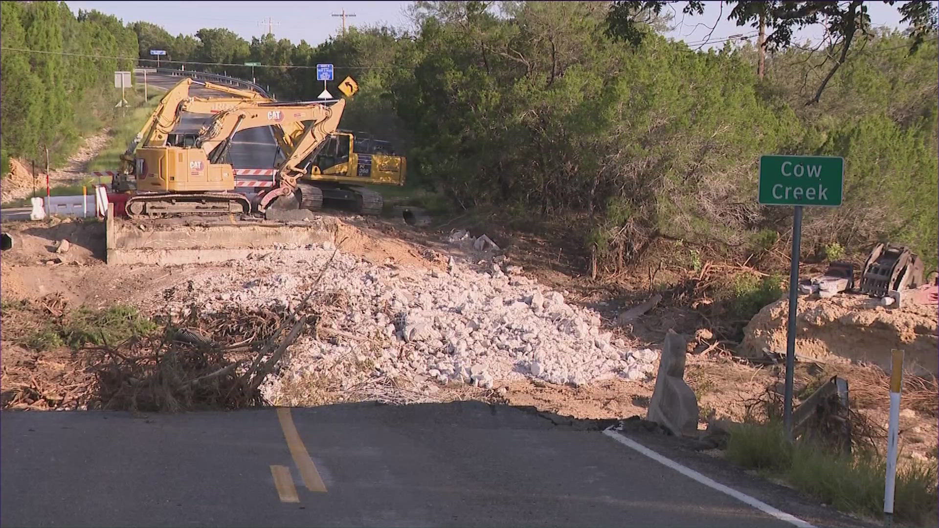 TxDOT working to replace Cow Creek bridge after flood | kvue.com