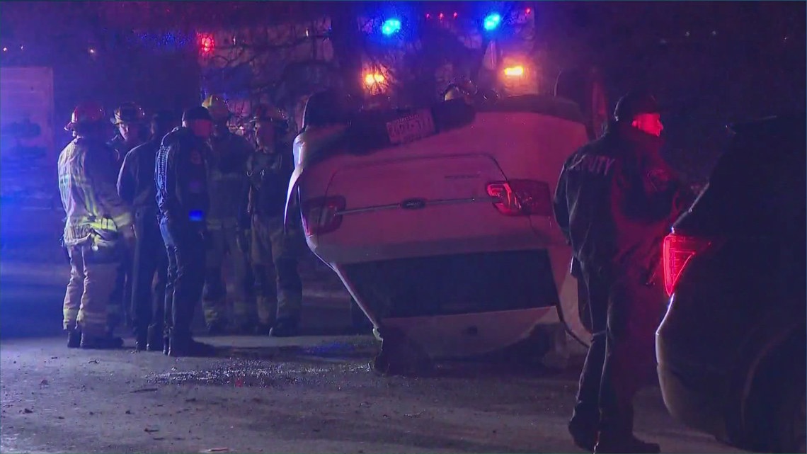 Car rolls over on West Slaughter Lane in South Austin | kvue.com