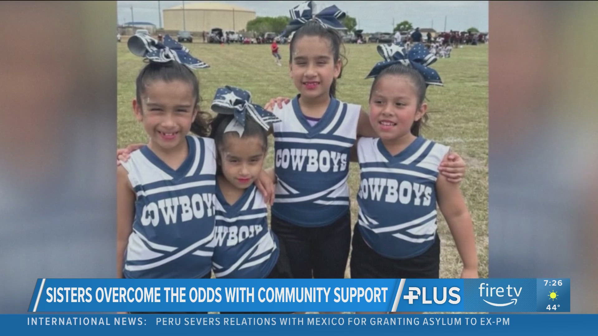 Texas sisters join cheerleading team years after being conjoined at ...