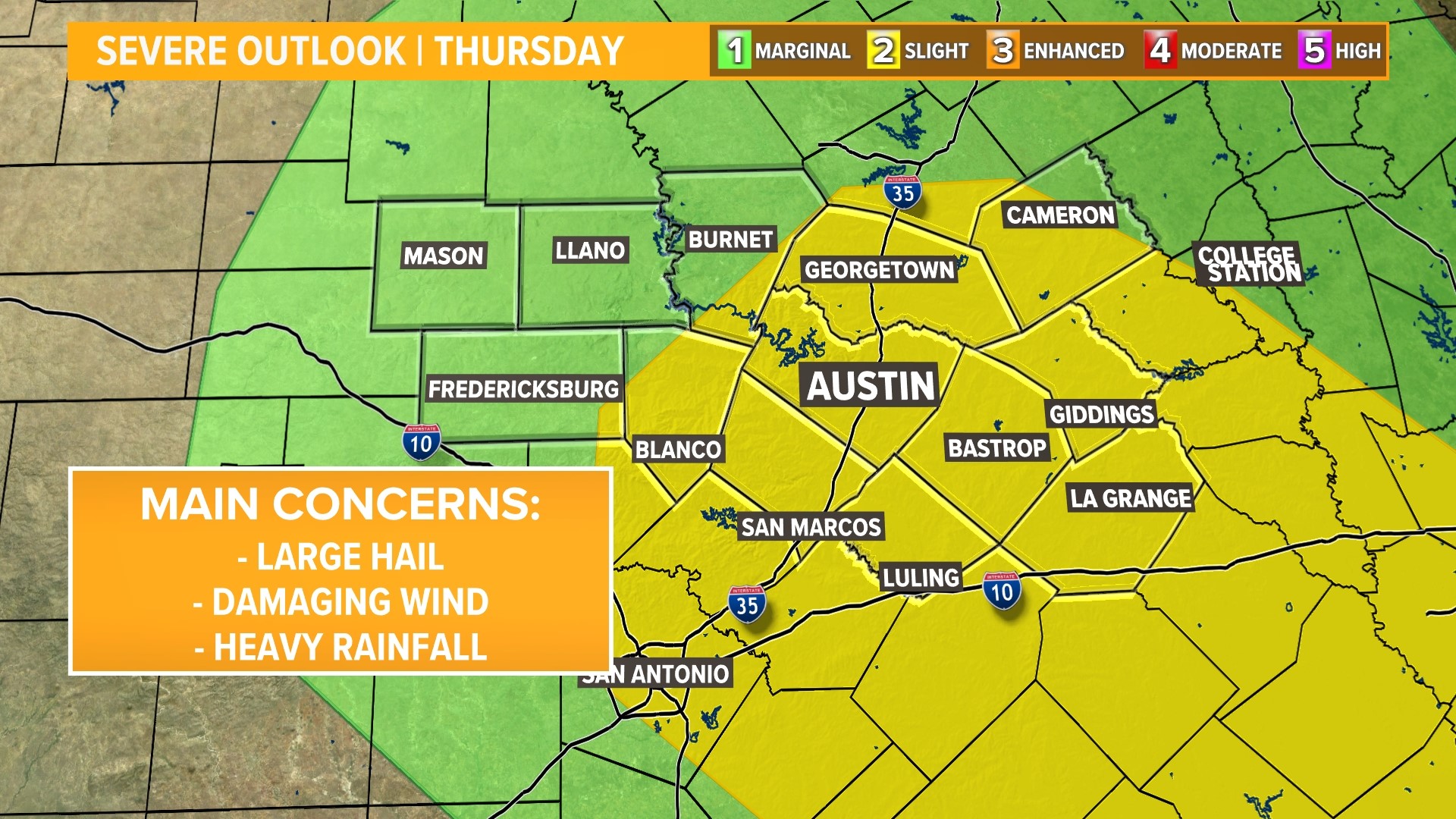 Austin-area weather: Strong to severe storms possible Thursday | kvue.com