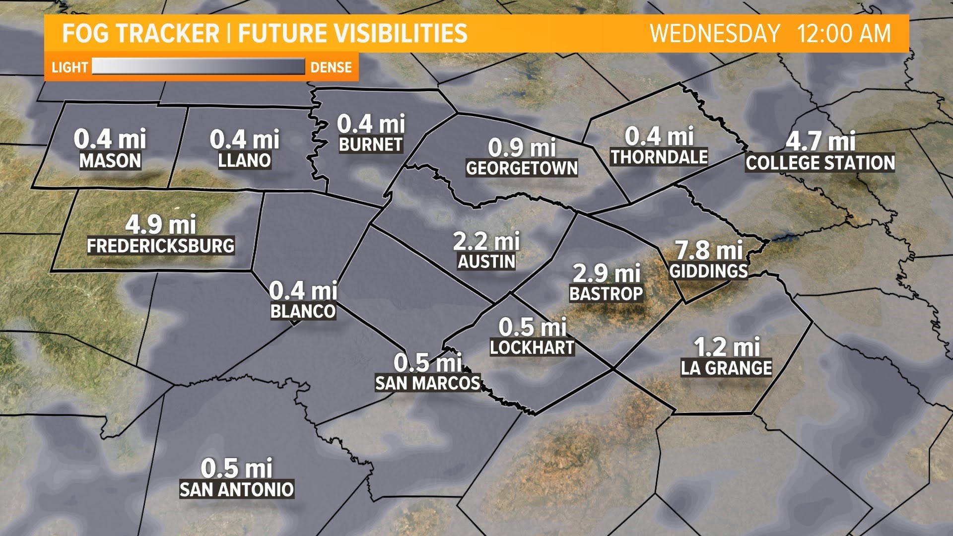 Austin forecast: Dense Fog Advisory until 10 a.m. Wednesday | kvue.com