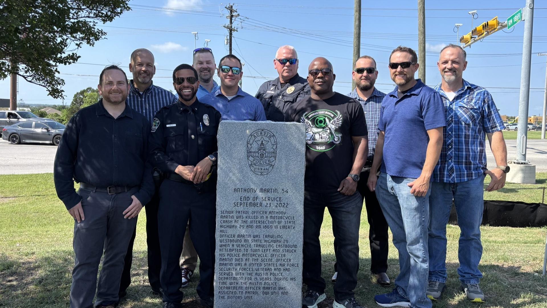Memorial marker honoring Austin police officer installed in Liberty ...