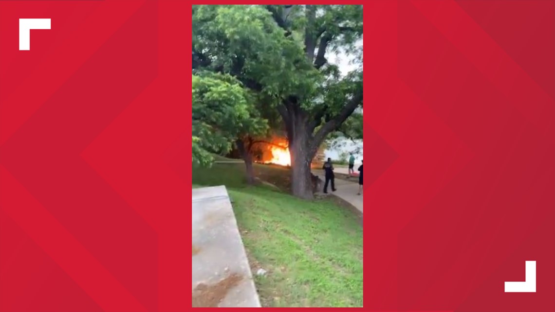 Video: Austin Fire Department puts out campfire near Lady Bird Lake ...