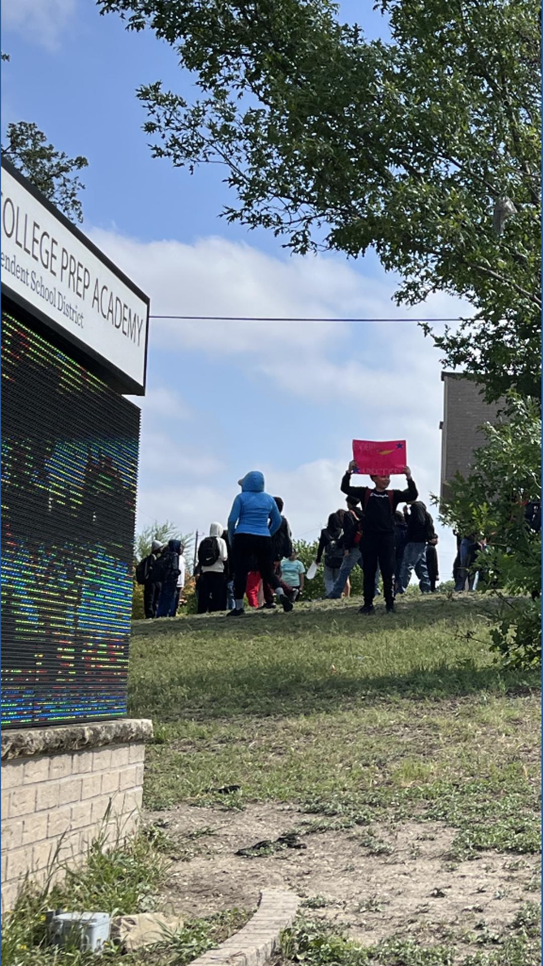 Dobie Middle School students, parents protest possible staff changes ...