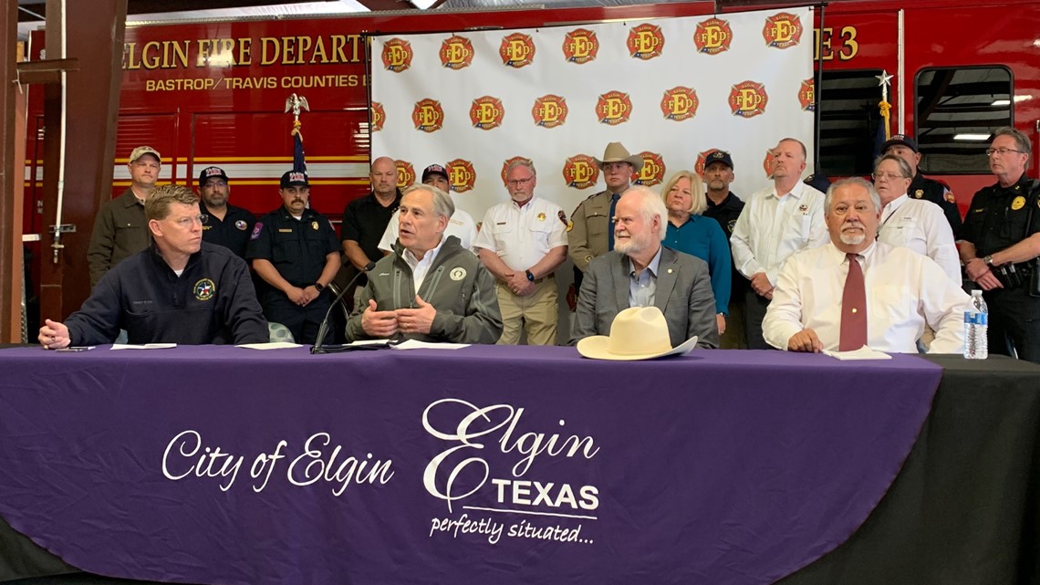 Gov. Greg Abbott speaks in Elgin after tornado, severe weather | kvue.com
