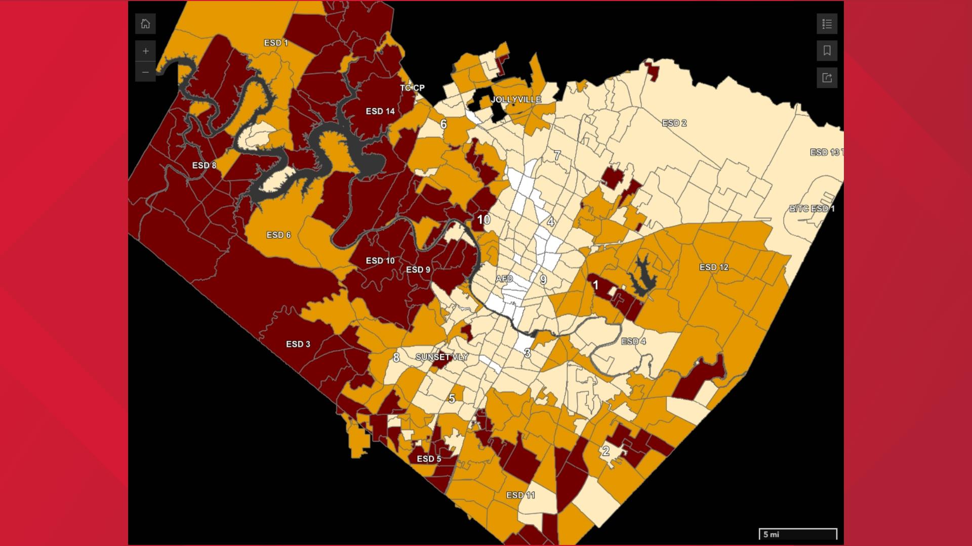 Austin wildfire risk: Map shows danger by neighborhood | kvue.com