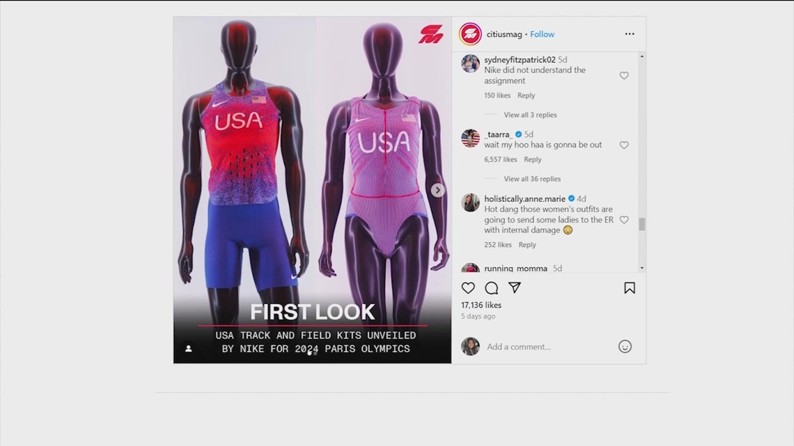 Nike faces criticism for design of U.S. women's track and field summer ...