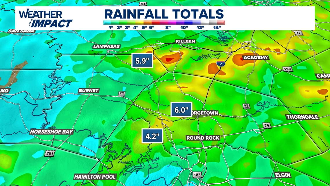 Central Texas rainfall totals: How much rain fell in the Austin area ...