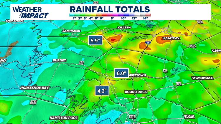 Central Texas rainfall totals: How much rain fell in the Austin area ...