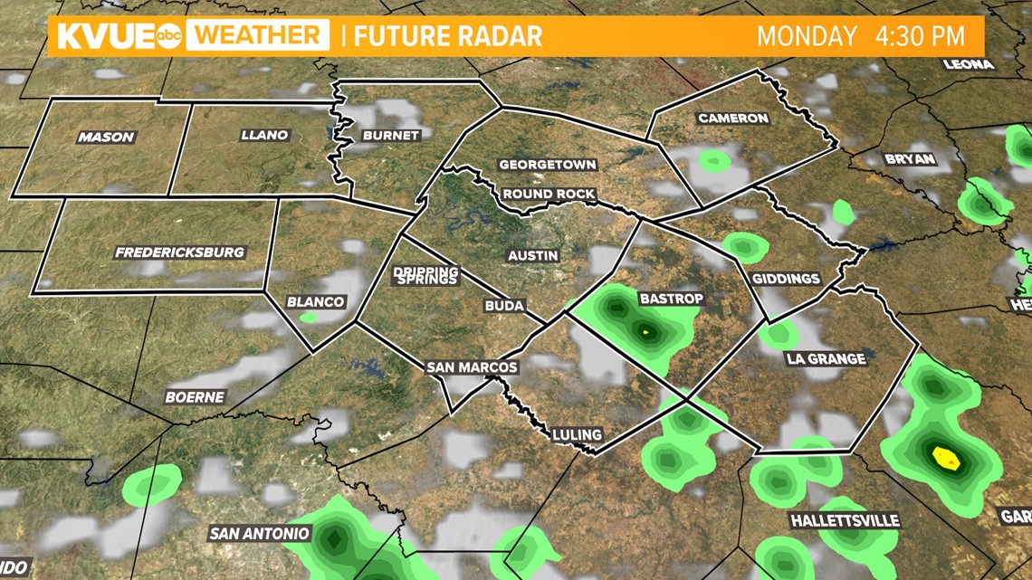 Austin-area weather: Slim chance for rain Monday afternoon | kvue.com