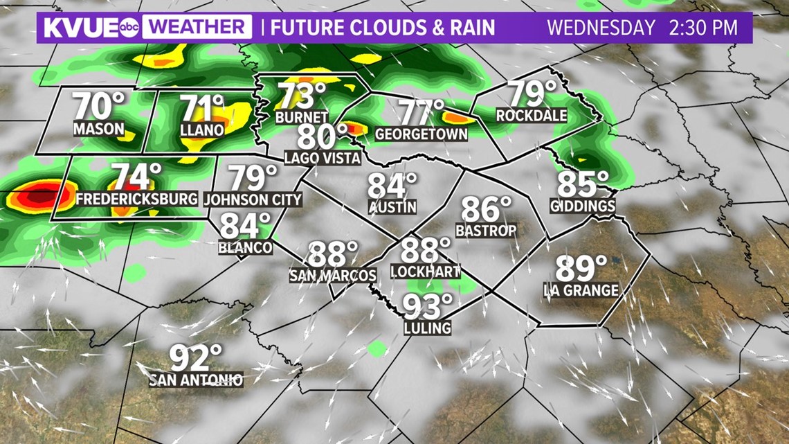Austin-area weather: Colder temperatures, multiple rounds of rain ...